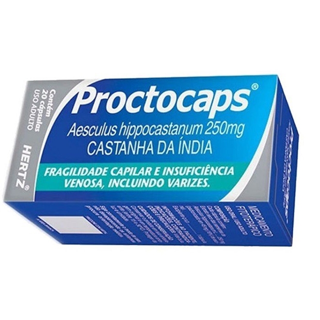 CASTANHA DA INDIA-PROCTOCAPS 20 CAPSULAS HERTZ P321524 - CASTANHA DA ...