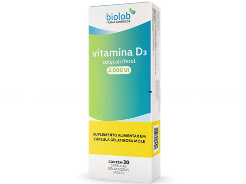 VITAMINA D3 2.000UI 30 CAPSULAS GENERICO BIOLAB - VITAMINA D3 2.000UI ...