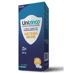UNIZINCO 20MG 28 COMPRIMIDOS - UNIZINCO 20MG 28 COMPRIMIDOS - NÃO DEFINIDO