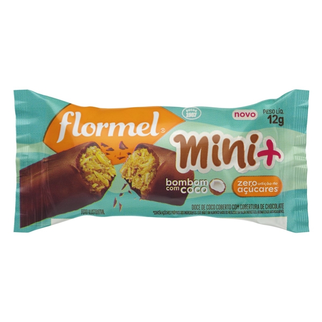 MINI+ BOMBOM FLORMEL RECHEADO COCO 12GR - FLORMEL