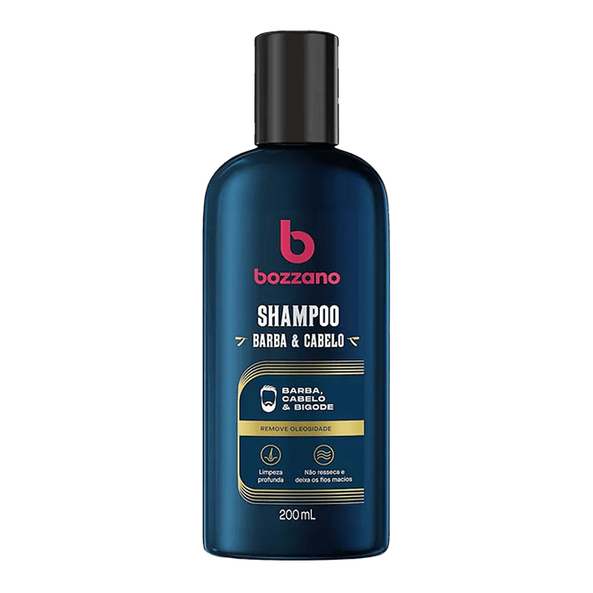 SHAMPOO BOZZANO BARBA CABELO E BIGODE 200ML - BOZZANO